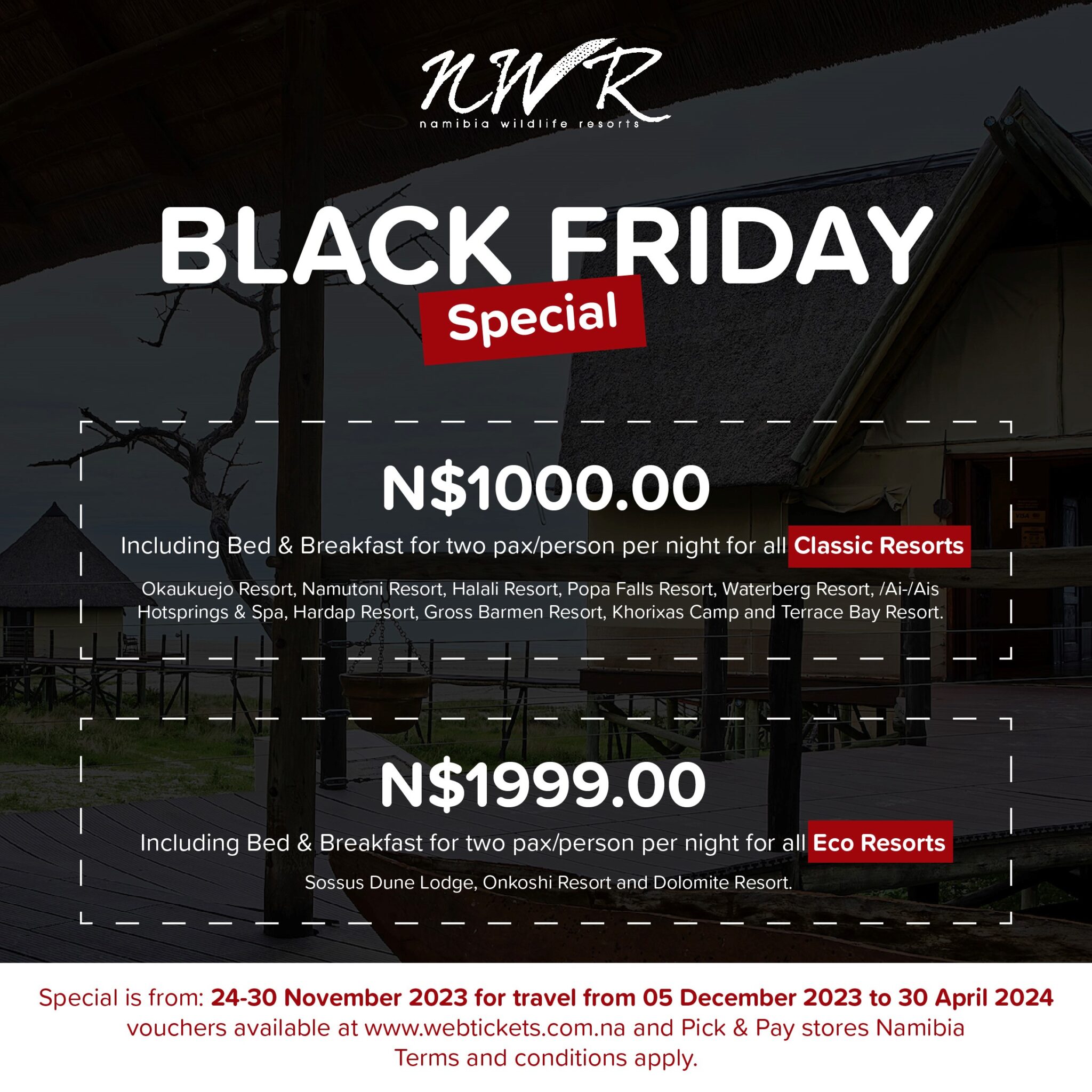 Specials - Namibia Wildlife Resorts