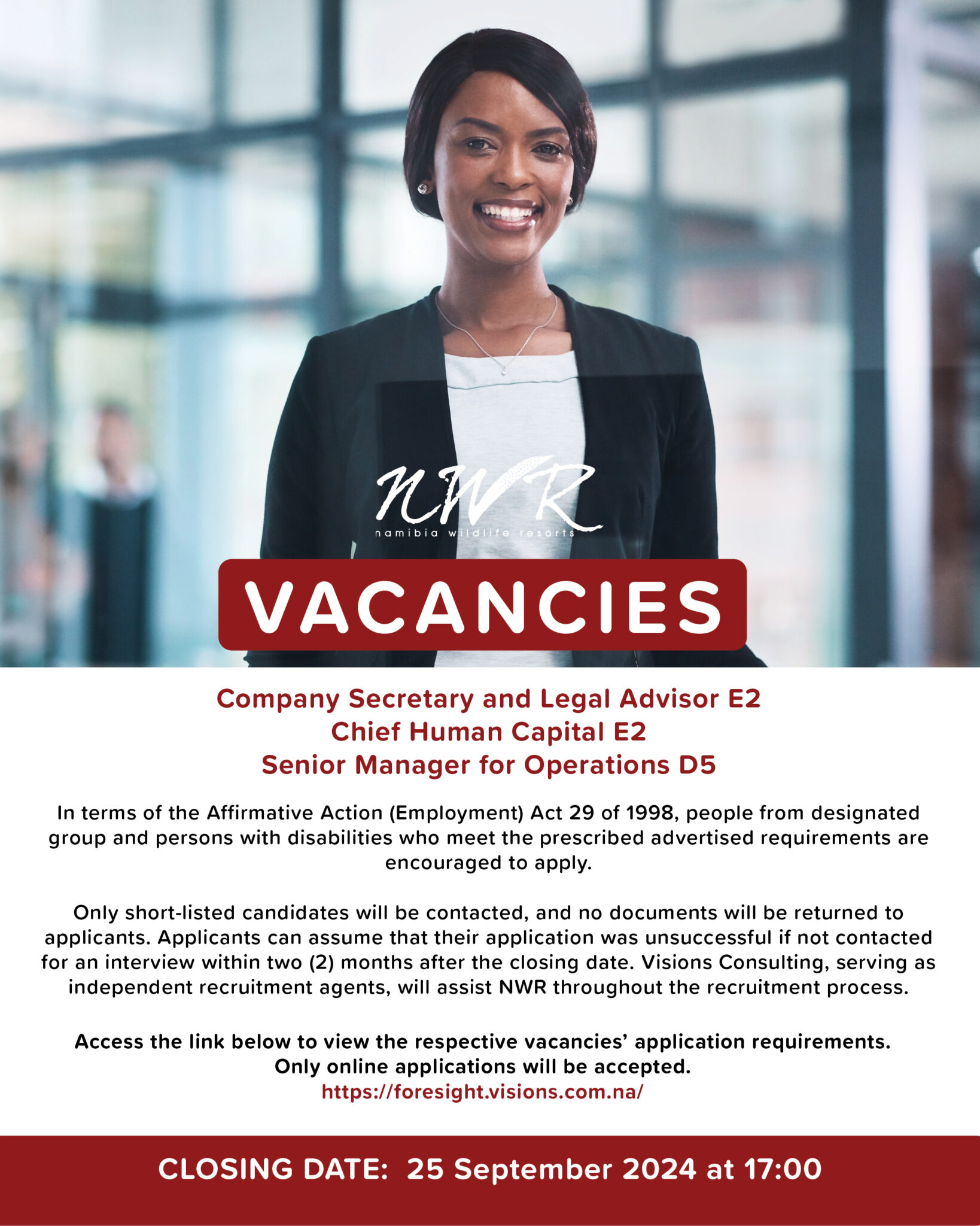 Vacancies - Namibia Wildlife Resorts